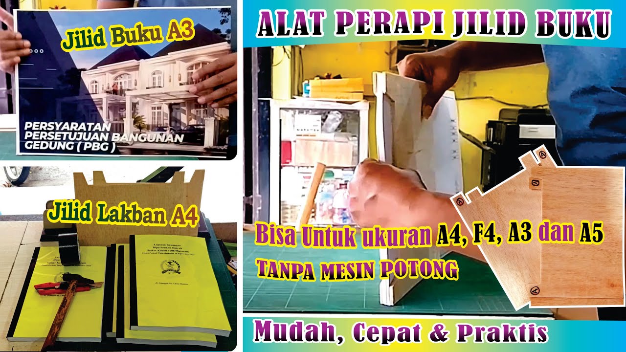CARA MENJILID BUKU UKURAN A3 DAN A4 DENGAN ALAT PERAPI JILID - YouTube