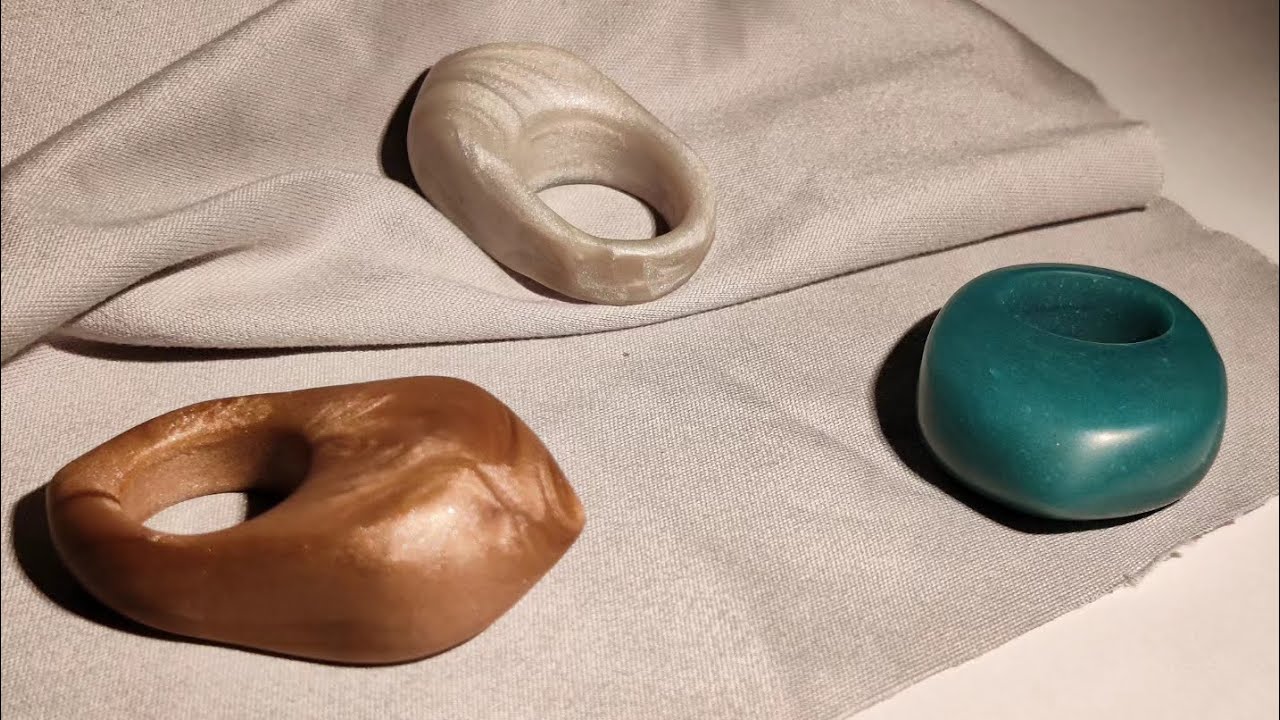 A Bunch of Polymer Clay Rings at the Beginning of Sanding - YouTube