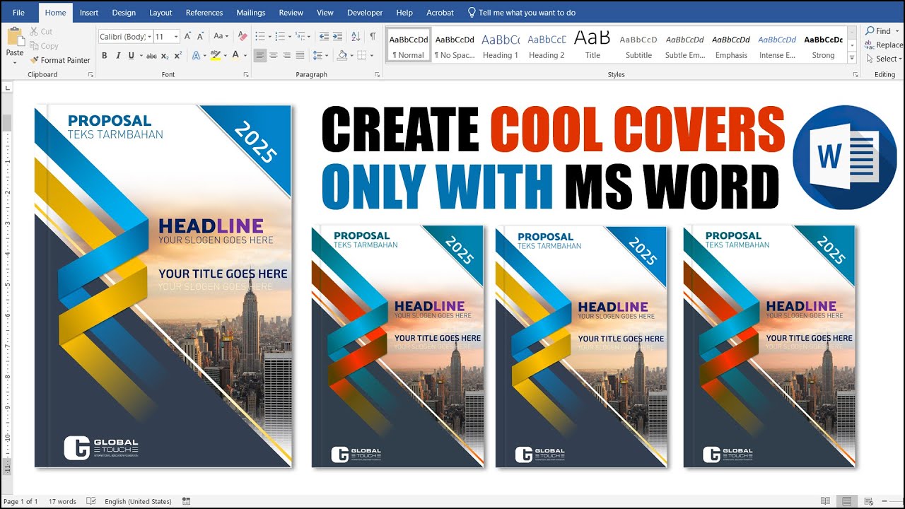 Create Cool Covers Only with Microsoft Word Hindi Tutorial - YouTube