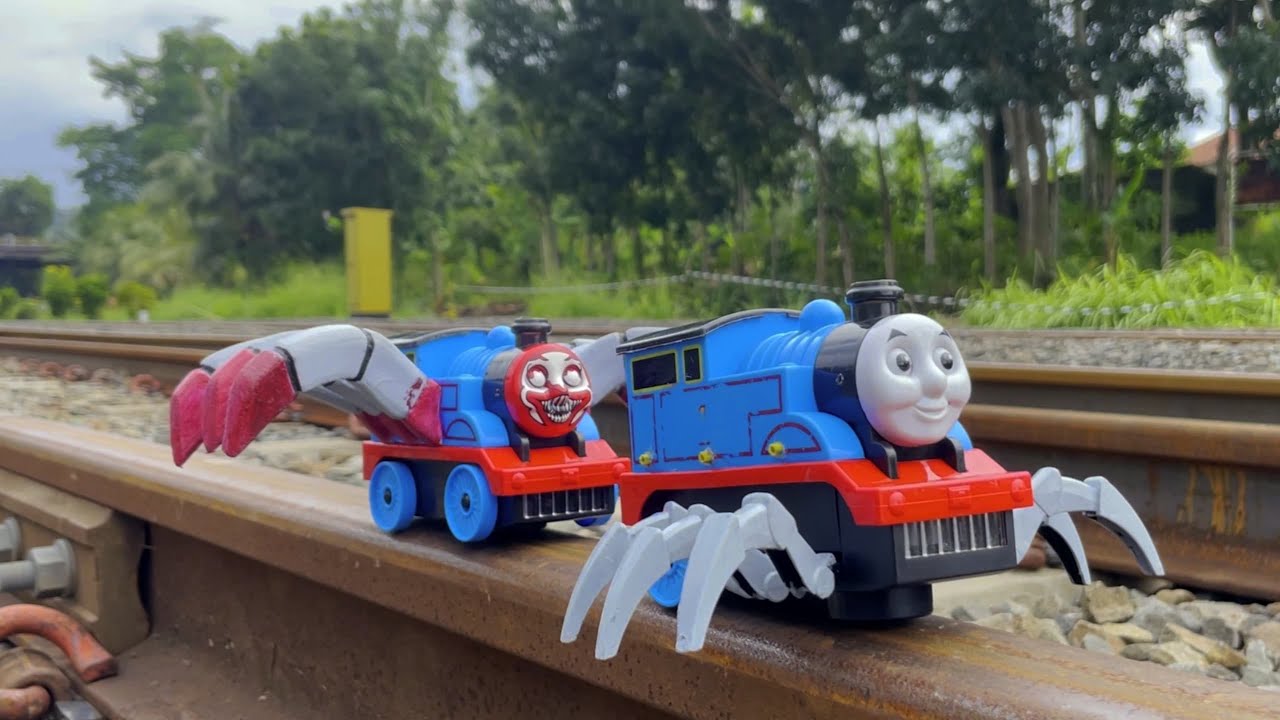 unboxing mainan kereta thomas laba laba,2 mainan kereta hantu,thomas ...