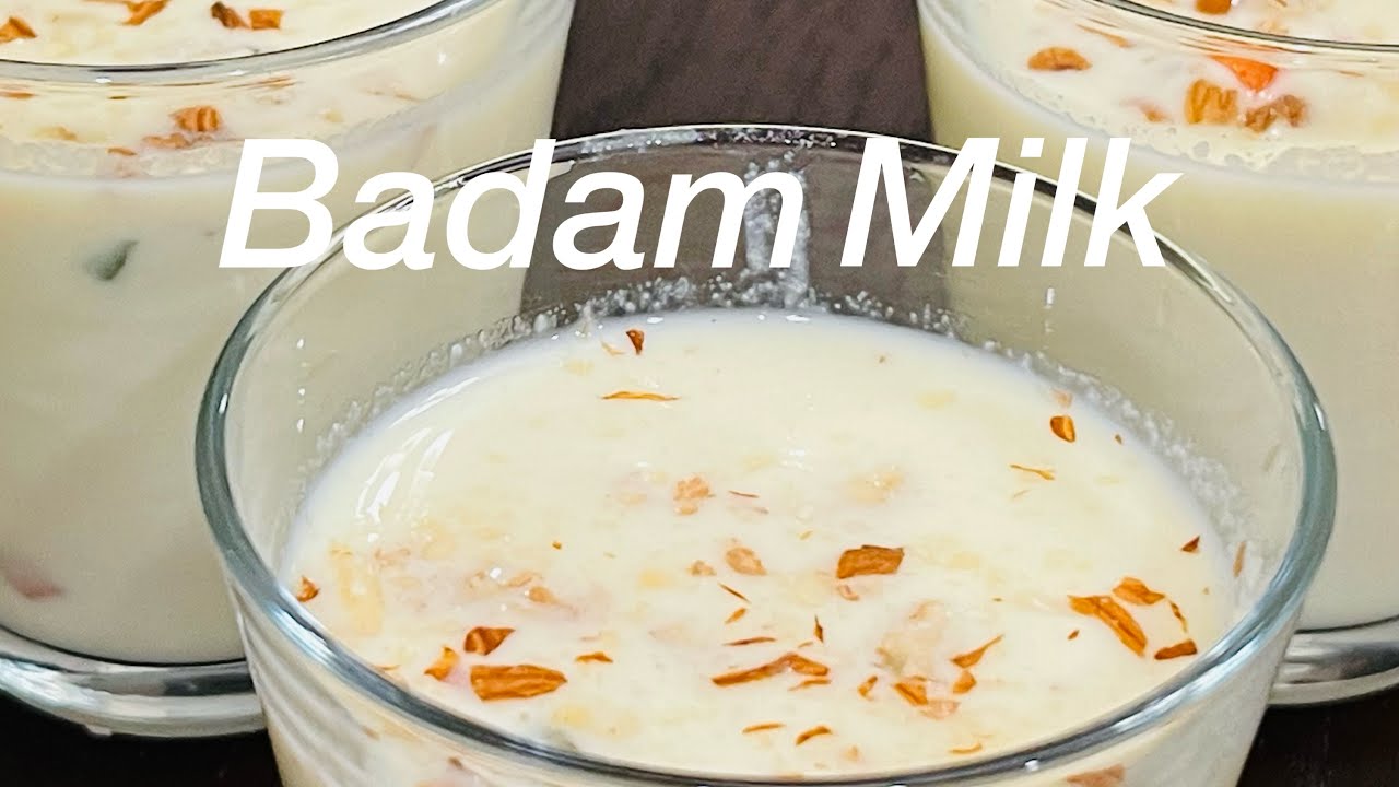How to make Badam Milk in Telugu | Badam Milk Recipe | Almond Milk ...
