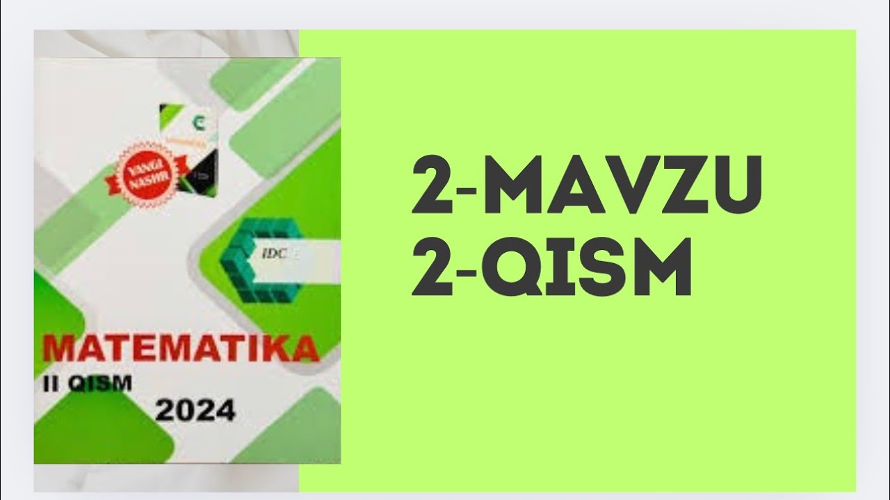 2-qism IDC 2-mavzu sistema - YouTube