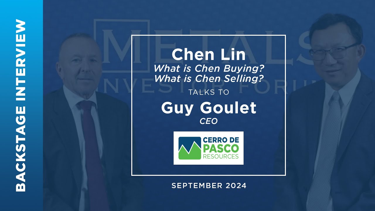 Guy Goulet of Cerro de Pasco Resources Inc. talks to Chen Lin at Metals ...