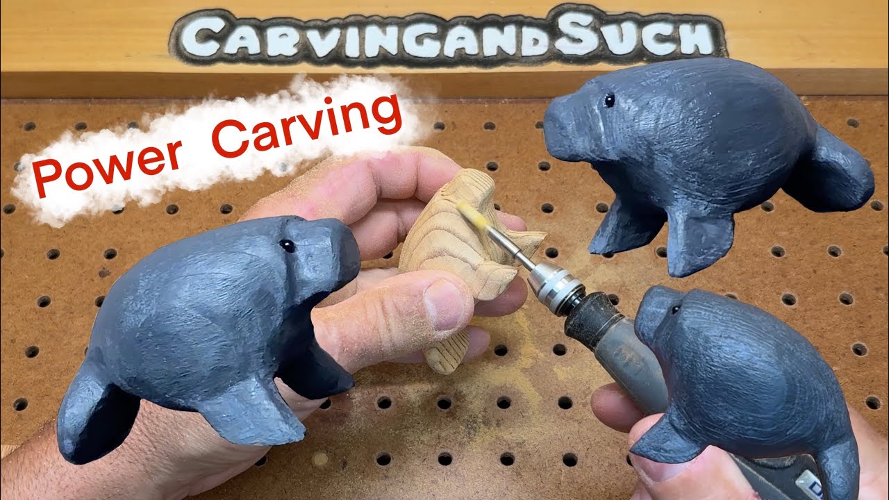 My first simple manatee power carving with Kutzall Dremel Foredom - YouTube