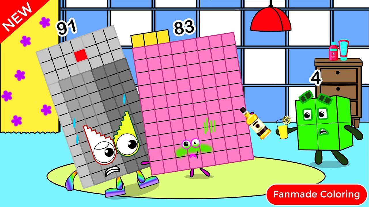 No No! Numberblocks 83 Wants To Vomit | Numberblocks Fanmade Coloring ...