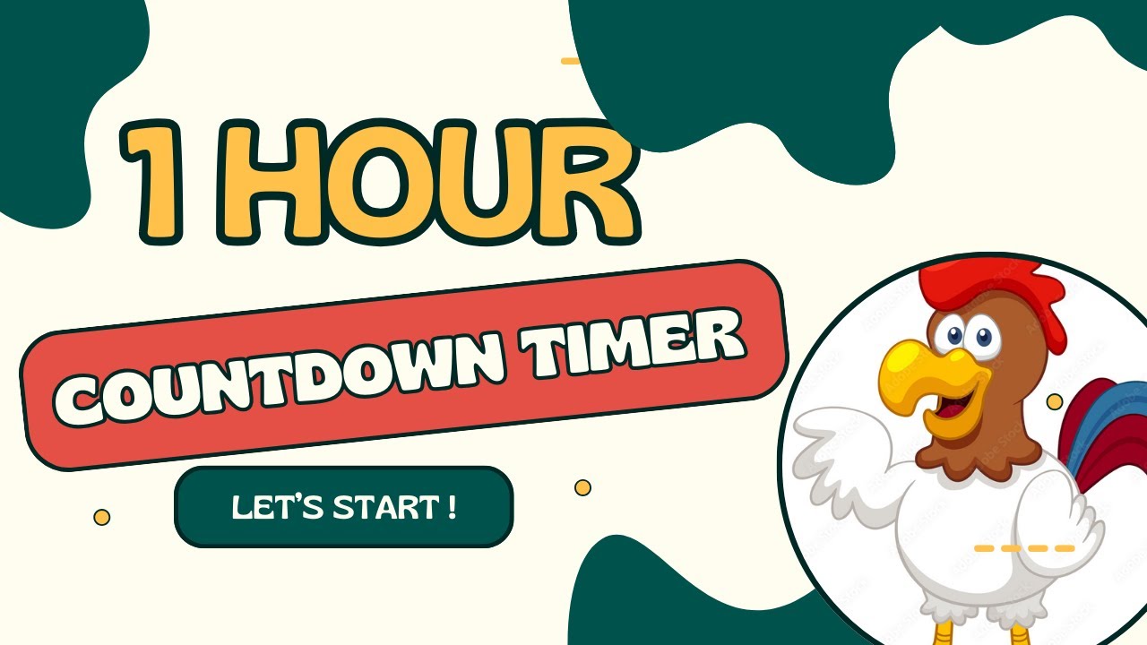 🐔 Chicken countdown timer from 1 hour to zero in minutes and seconds ...