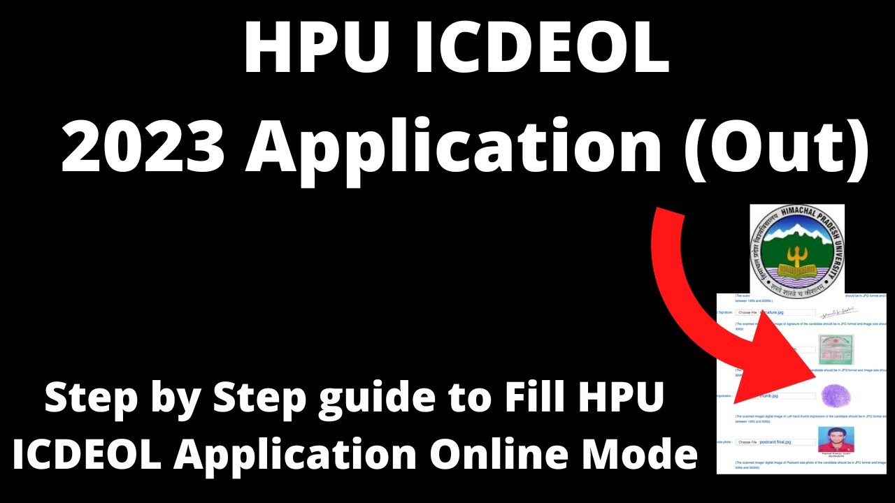 HPU ICDEOL Admission 2023 Application (Out)- How to Fill HPU ICDEOL ...