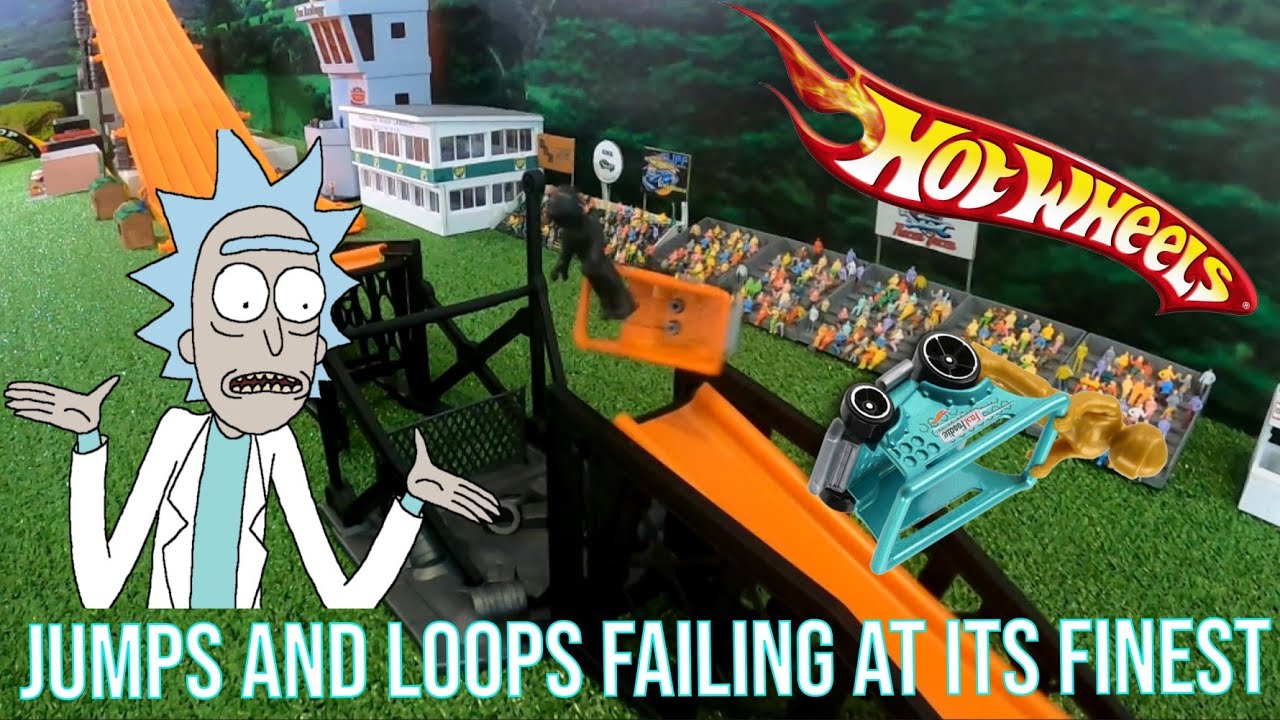 Hot Wheels Jumps and Loops Stunts | Padookie VS. Swivel Hips Sammy ...
