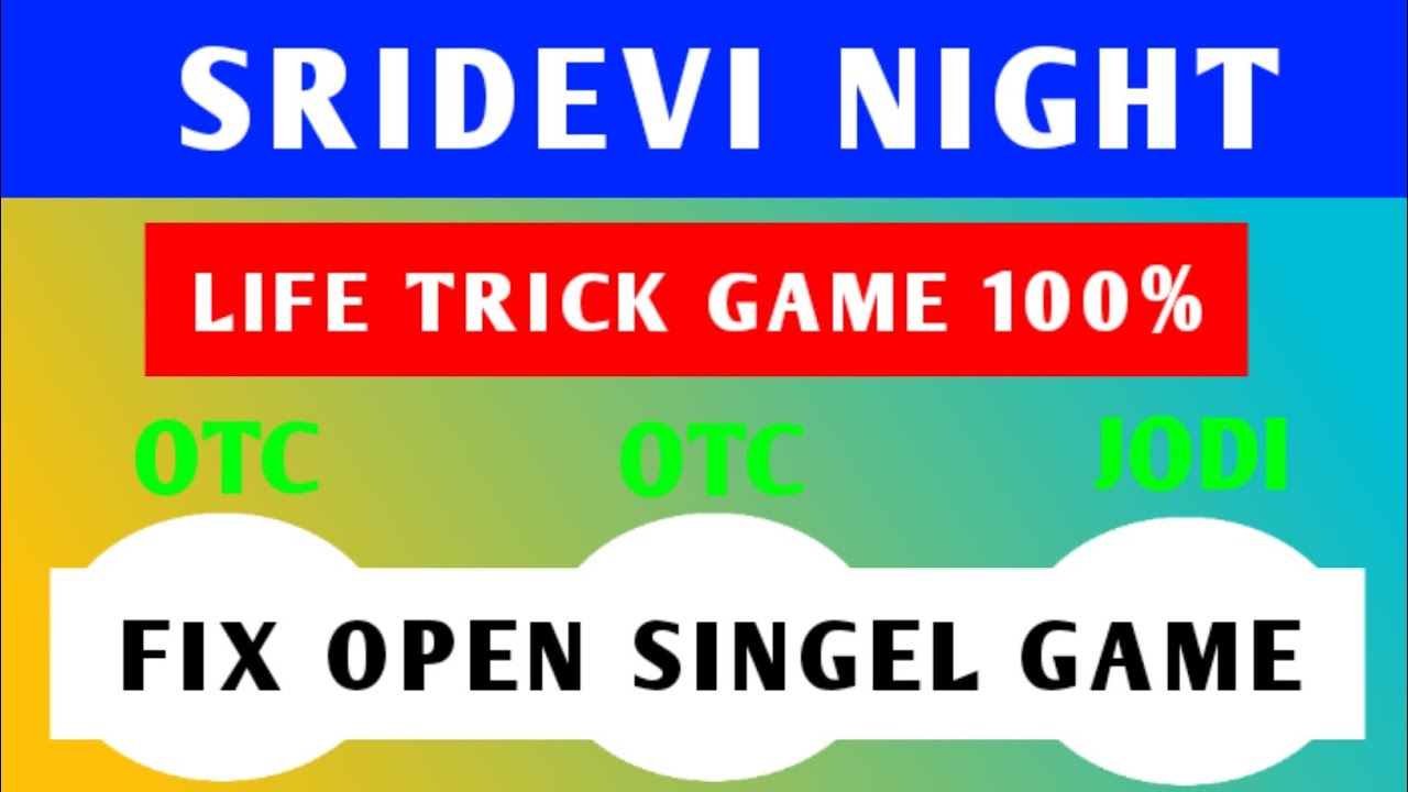 30-10-2024 Sridevi Night Today Life Time Tricks | Sridevi Night Chart ...