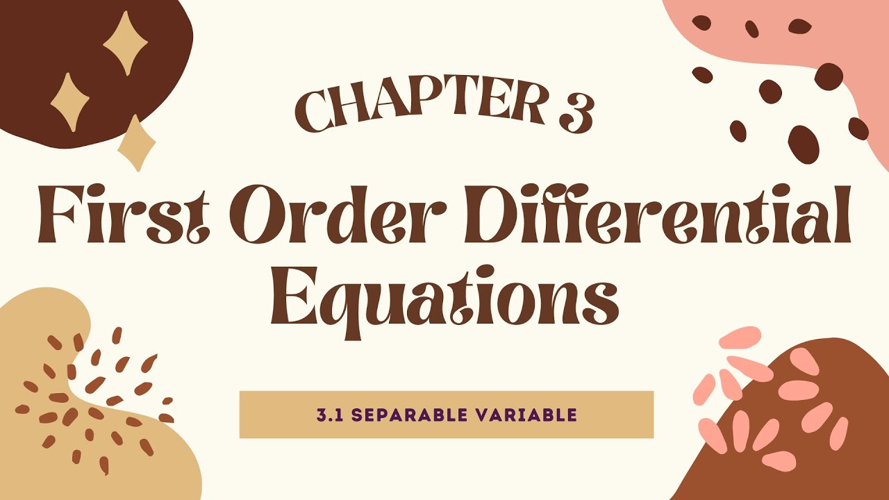 Separable Variables General Solutions Youtube 3982