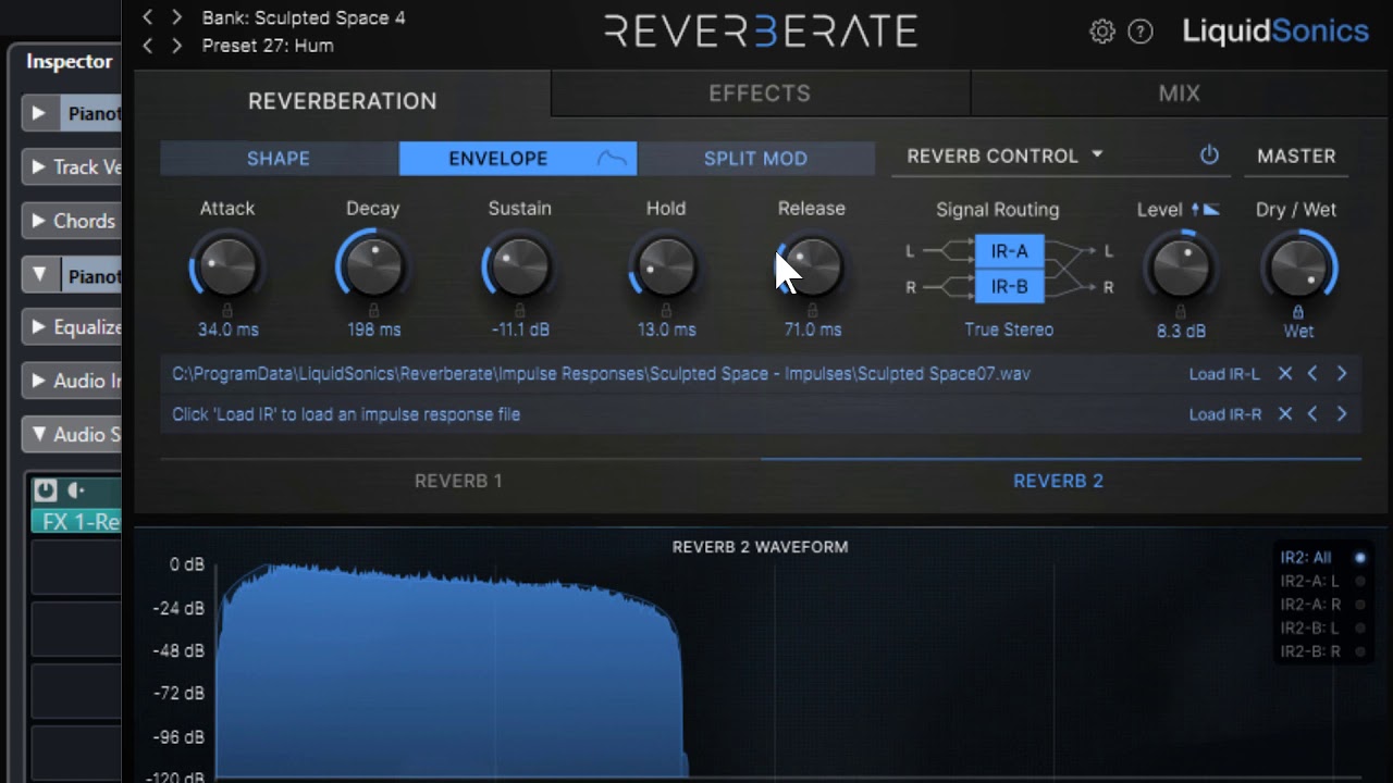 3 Min Tutorial Ambient Piano LiquidSonics Reverberate 3 - "Sculpted ...