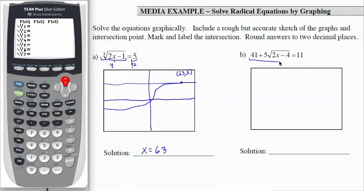 12x_L10_P11_F13: Solve Radical Equations by Graphing - YouTube