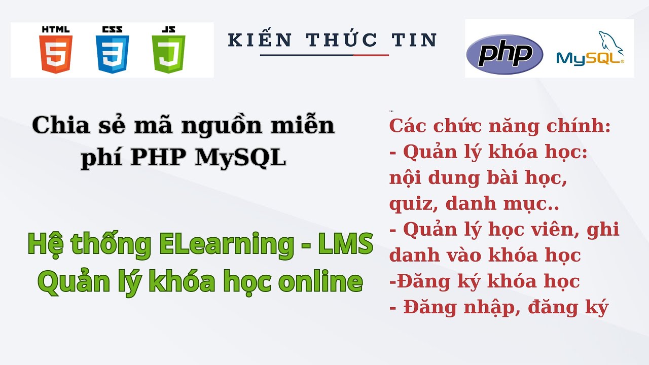 PHP MySQL hệ thống học trực tuyến elearning LMS - YouTube