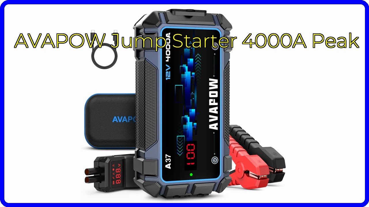 REVIEW (2025): AVAPOW Jump Starter 4000A Peak. ESSENTIAL details. - YouTube