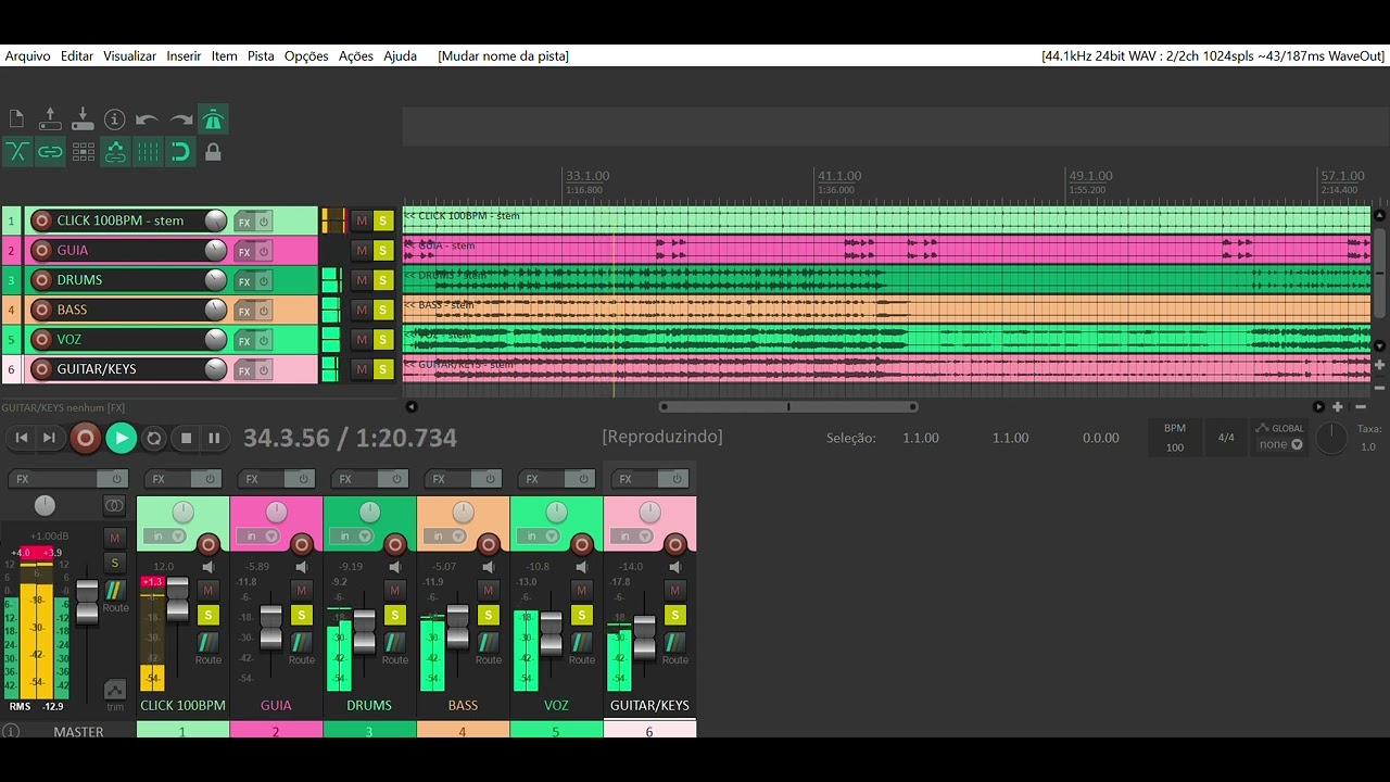 MULTITRACK Até Sozim Marco Telles 100BPM (ORIGINAL) - YouTube