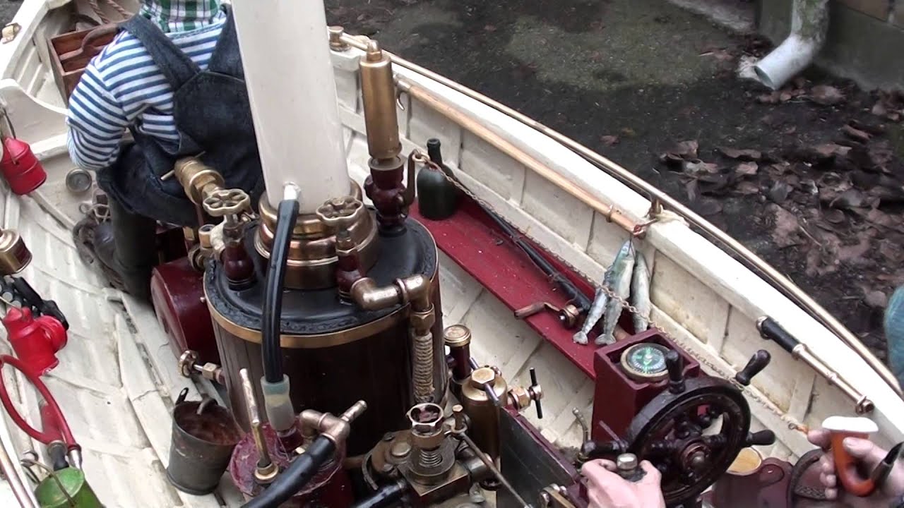 rc steam launch boat ag23 - YouTube