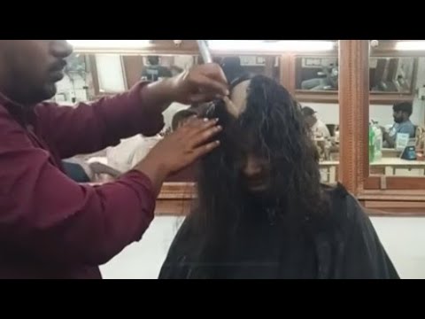 beautiful young college girl headshave in barber shop / saloon shop #mottai #gundu #headshave