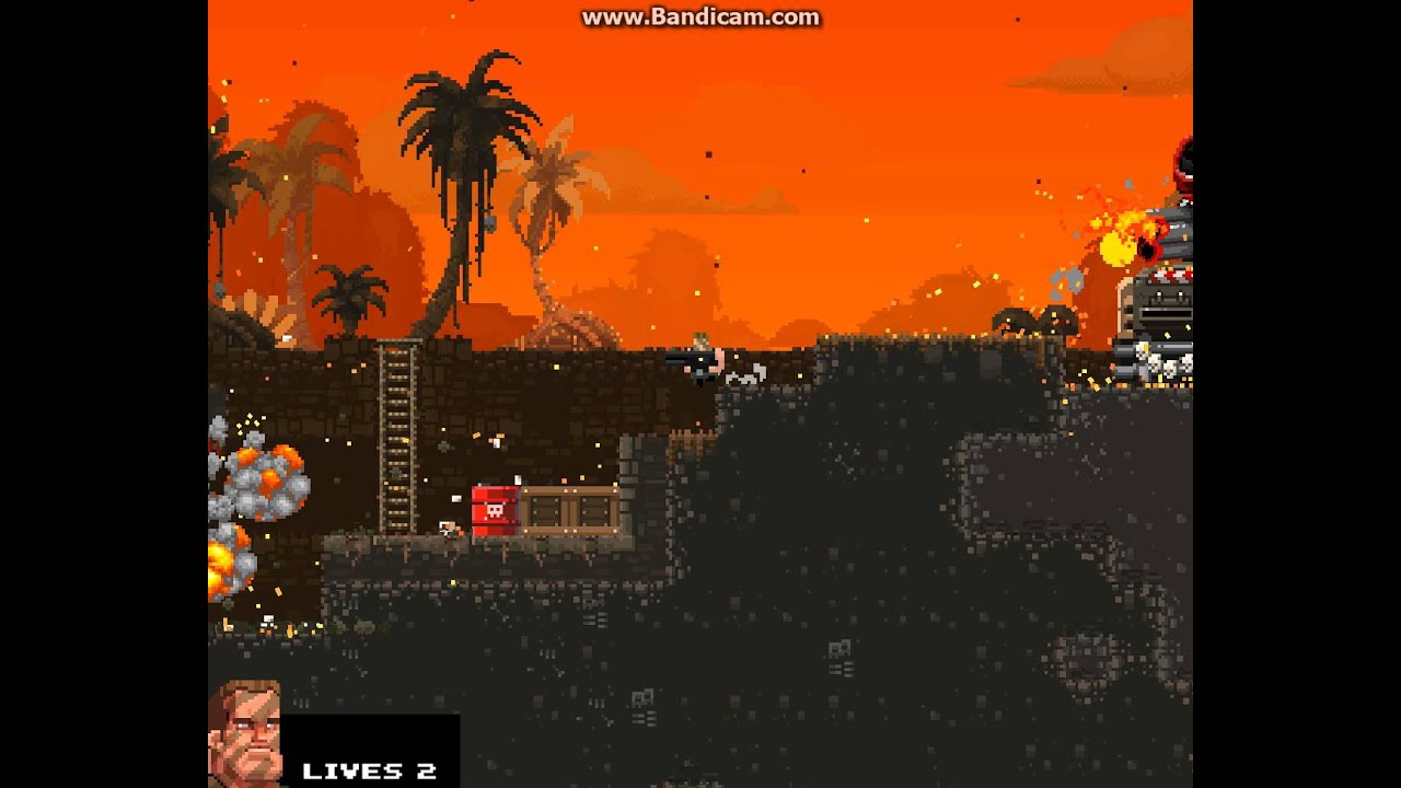 BROFORCE Beta First Boss Attack - YouTube