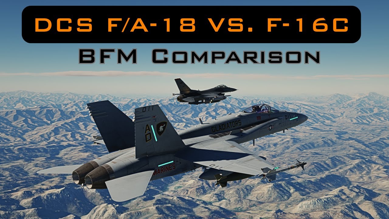 F-16 vs F/A-18 High and Low Speed BFM | DCS World - YouTube