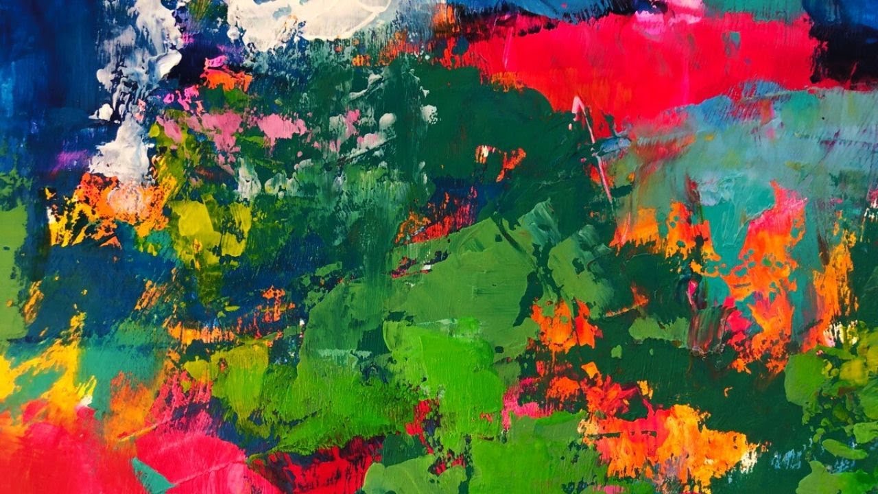 EASY / Spontaneous Abstract Painting Exercise #acrylicpainting # ...