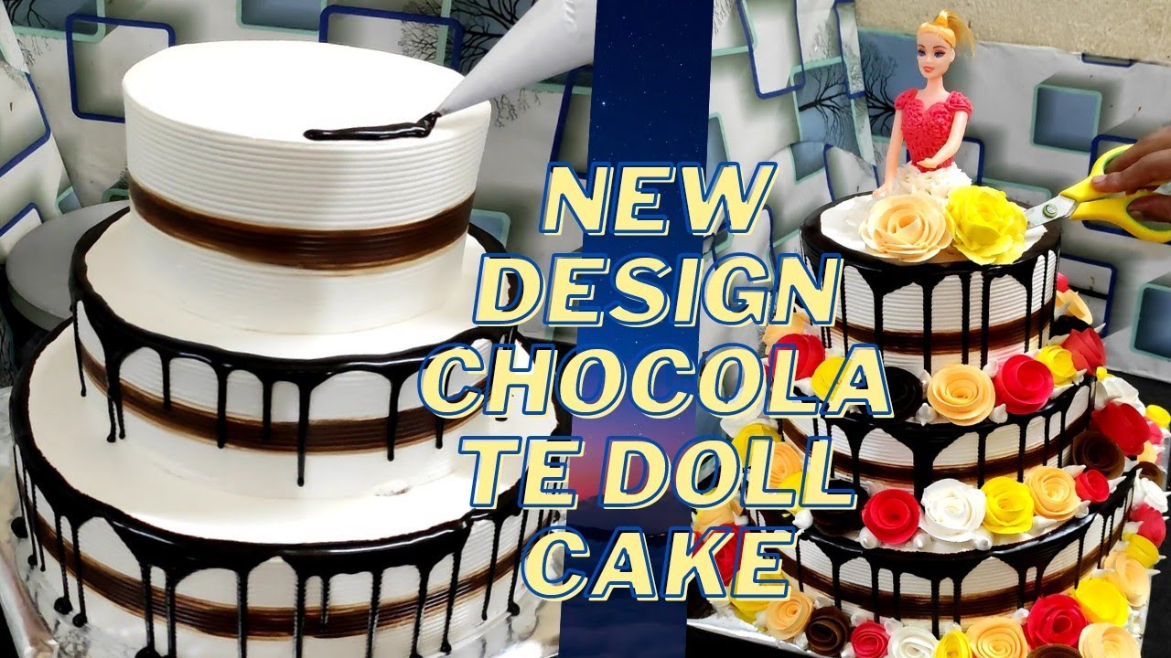 How to making nw design chocolate Doll cake #RBcakeShining - YouTube