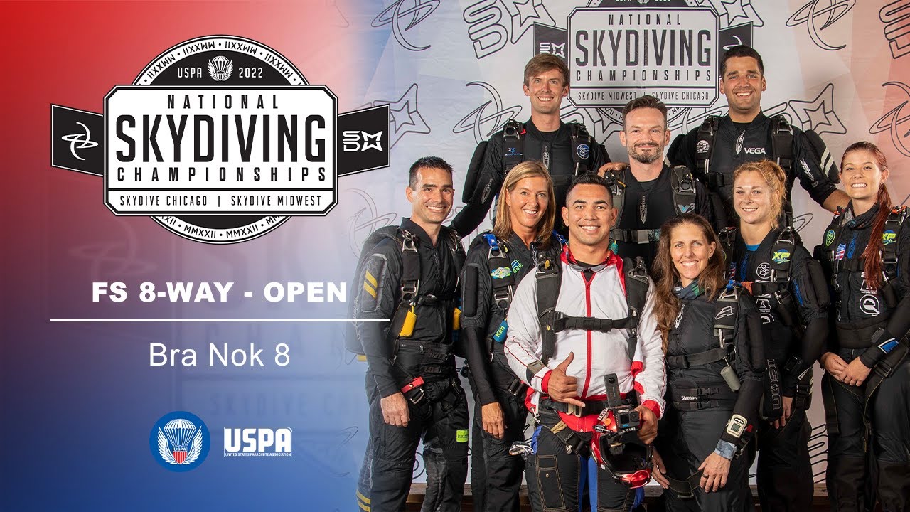 Bra Nok8, 2022 USPA National Skydiving Championships 8-way Open - YouTube