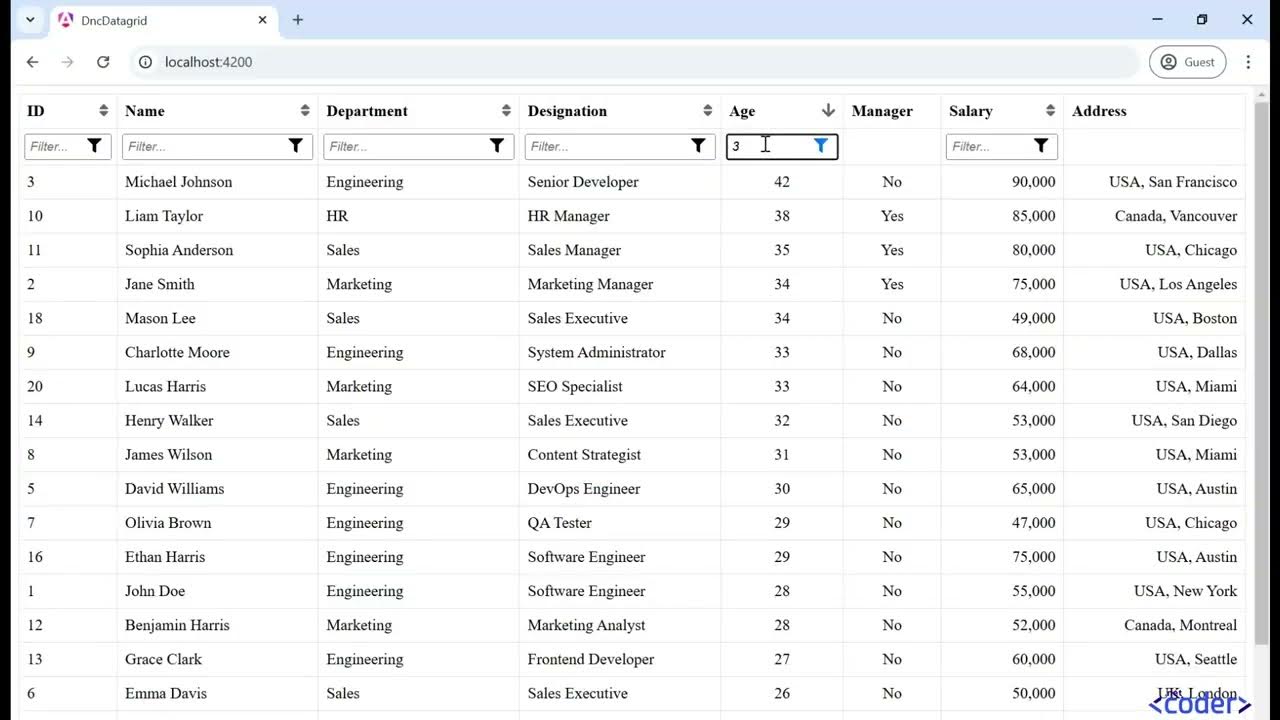 Build a Reusable Angular DataGrid Component: Sorting, Filtering, and More! - YouTube