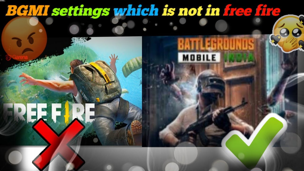 differences between free fire and Bgmi | bgmi settings which is not ...