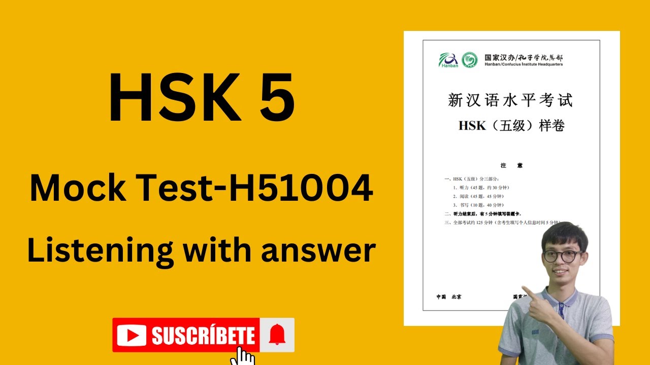 HSK 5 Mock Test H51004 Listening with answer - YouTube
