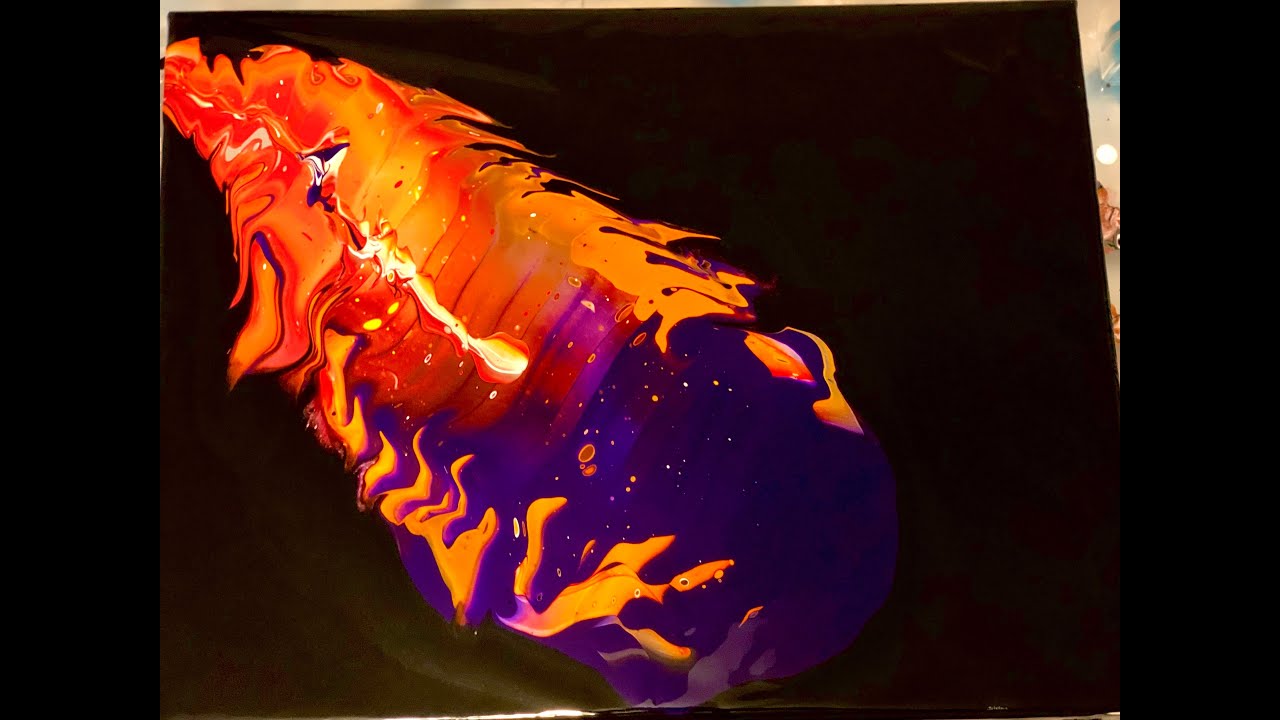 #ACRYLIC POUR PAINTING! #FIRE PATTERN TECHNIQUE!! #FLUID ART #ABSTRACT ...