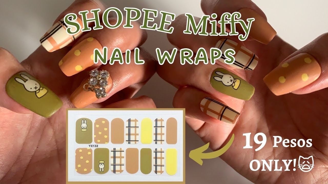 SHOPEE Cute Miffy Nail Wraps 2 #shopee #shopeefinds #nails #wrap #fyp # ...
