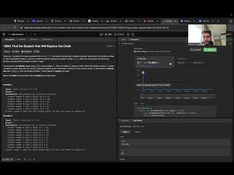 Leetcode 1894 | Find the Student that Will Replace the Chalk - YouTube