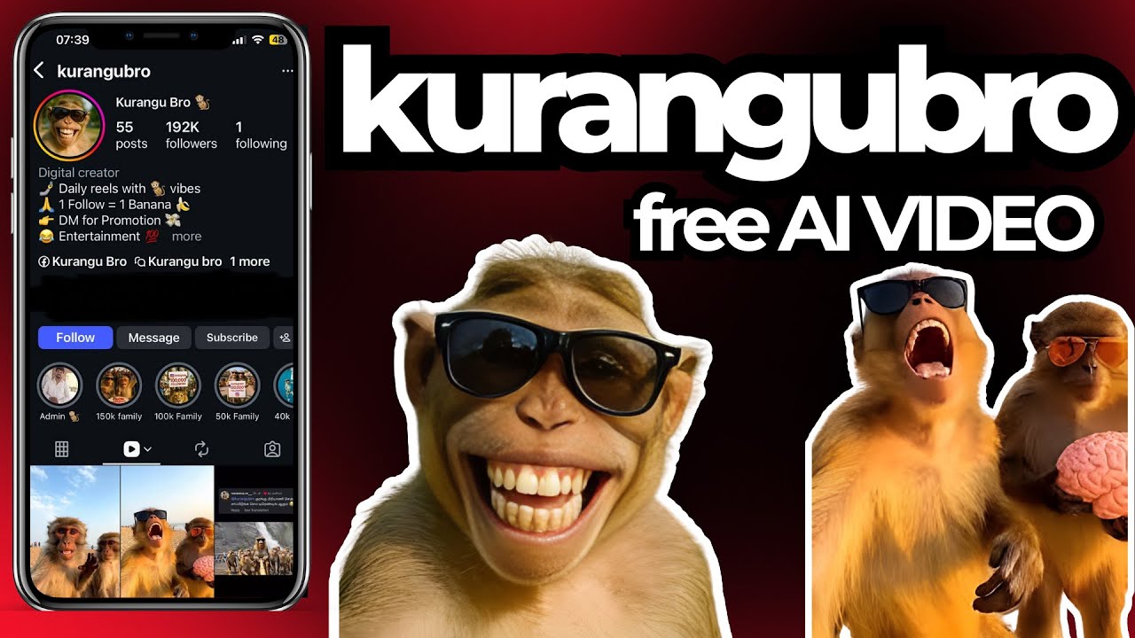 How to Create Kurungu Bro Instagram Shorts Using FREE AI | Tamil - YouTube