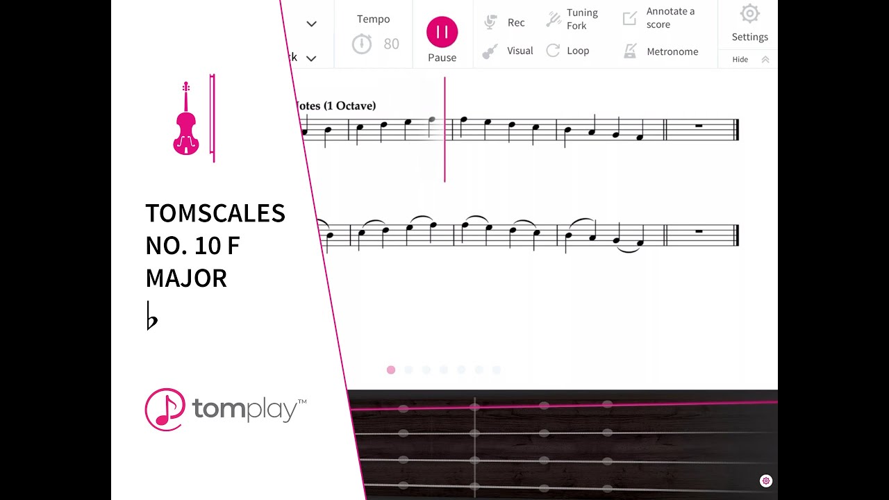 F Major Violin Scale (Sheet Music and Backing Tracks) 🎻 - YouTube