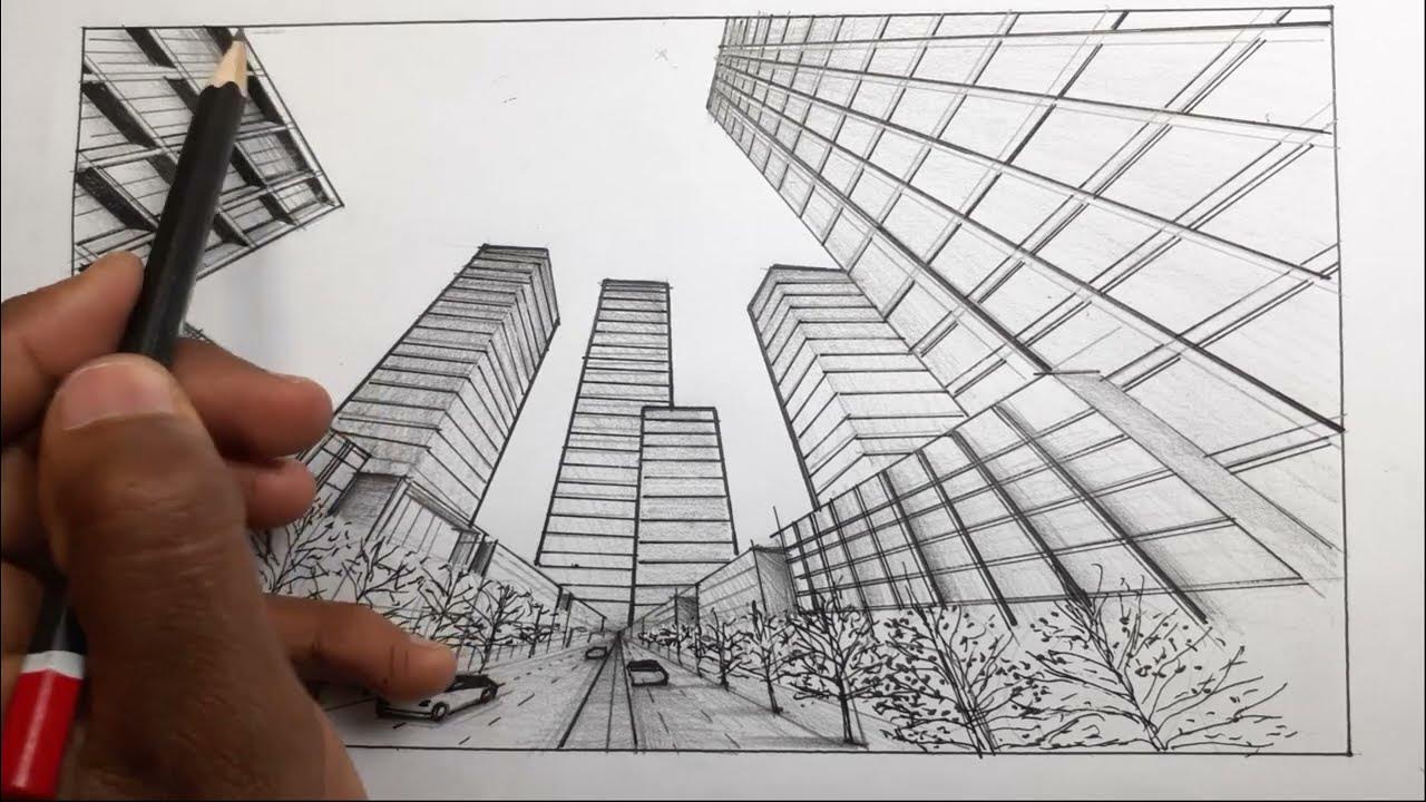 Master Two-Point Perspective: Stunning City View Drawing Tutorial ...