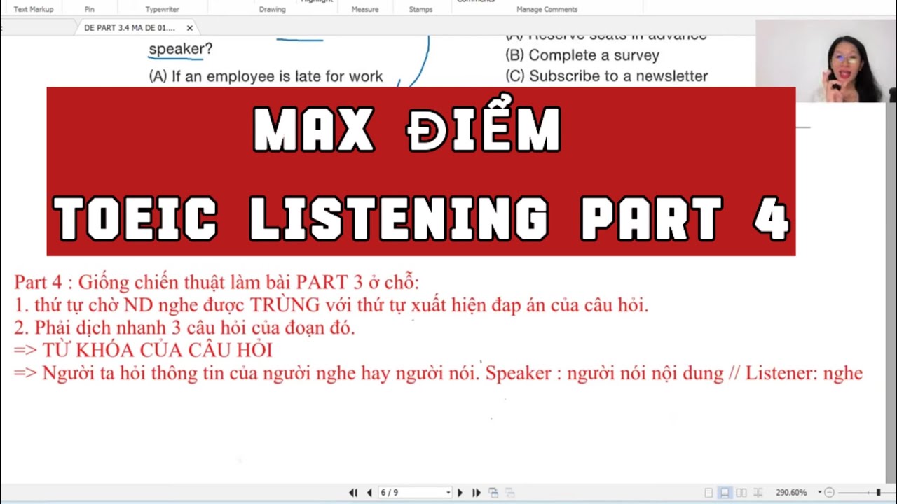 BÍ KÍP MAX ĐIỂM TOEIC LISTENING PART 4 || CẬP NHẬT ĐỀ TOEIC 2024 || MS THẮM TOEIC - YouTube