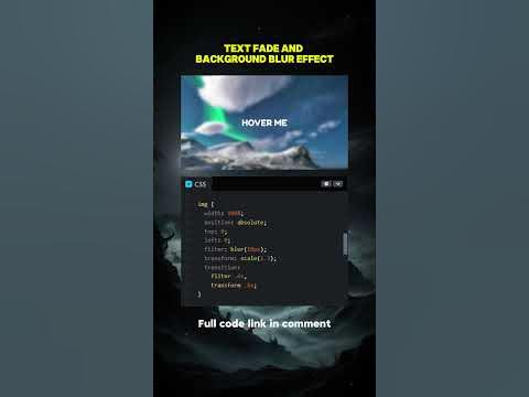 Text Fade and Background Blur CSS #html #css #codetomato - YouTube