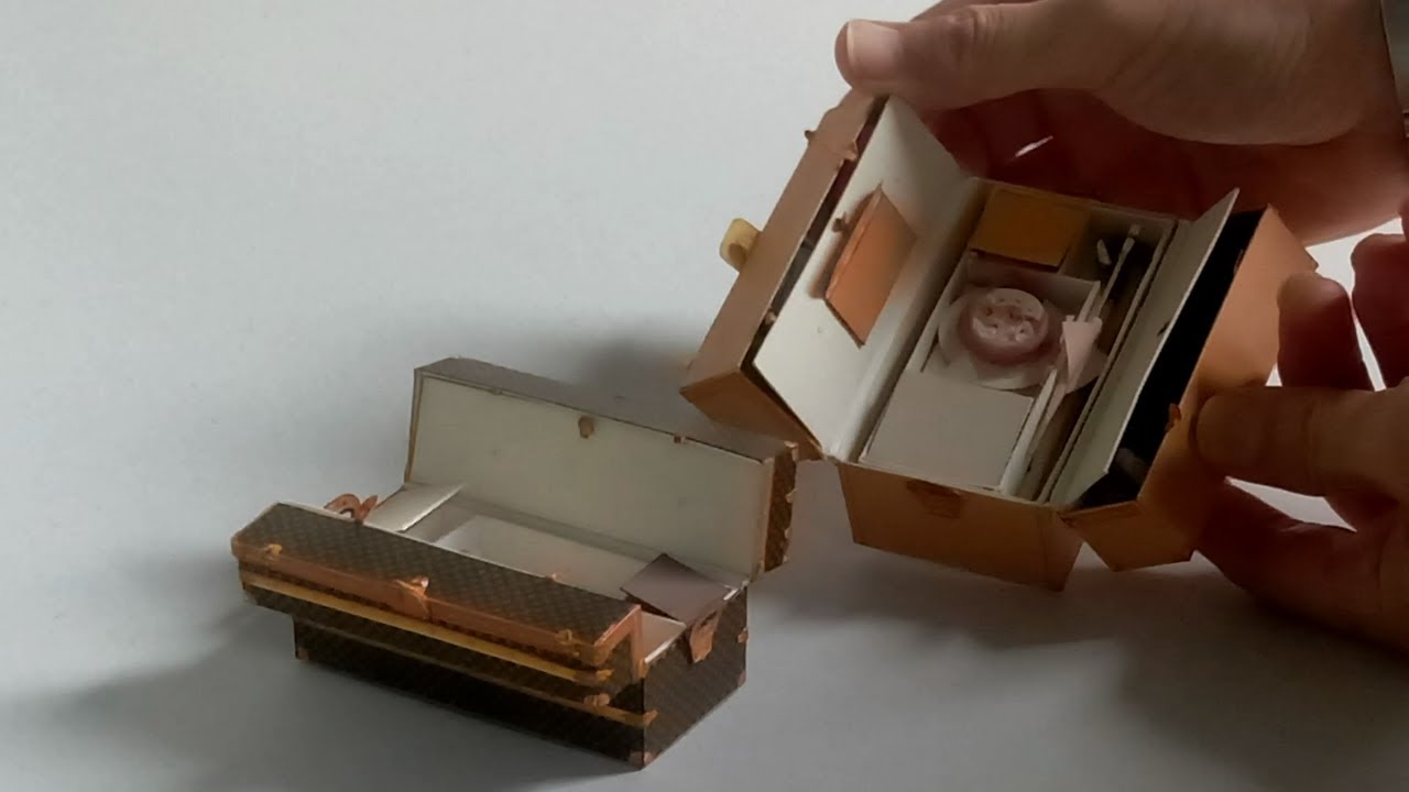 Garret made miniature paper trunk IDEAL/Louis Vuitton based on ...