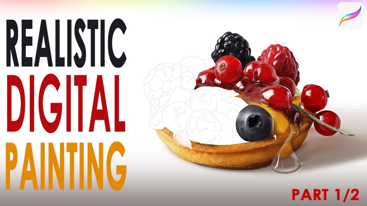 Realistic digital painting using ONLY one brush (long version) - YouTube