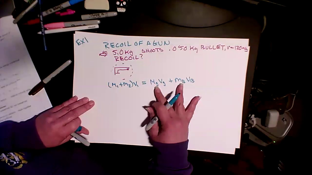 An inelastic collision in reverse determine the recoil of the gun - YouTube