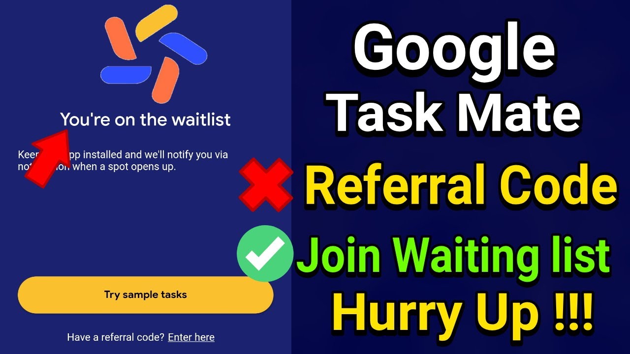 Google Task Mate No Need Referral Code | Task Mate Bina Referral Code Kaise Use karein - YouTube