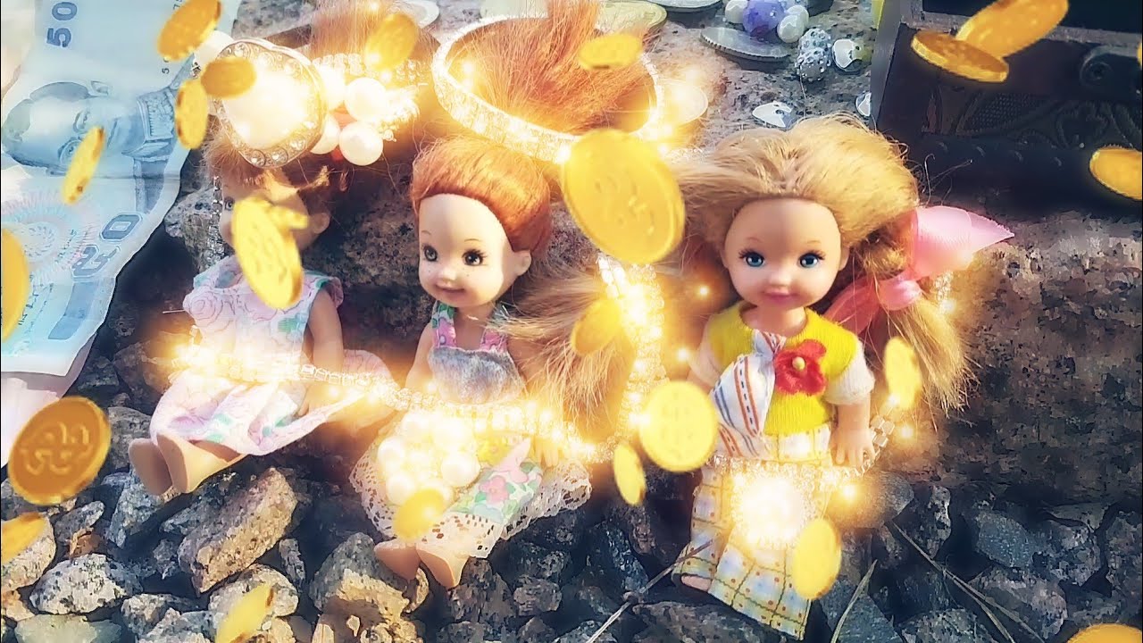 TREASURE HUNT | GIRLS FINDING TREASURE | map | barbie | coins ...