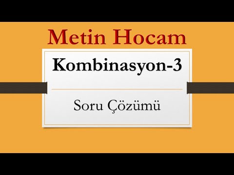 Kombinasyon-3 | Soru Çözümü | AYT Matematik