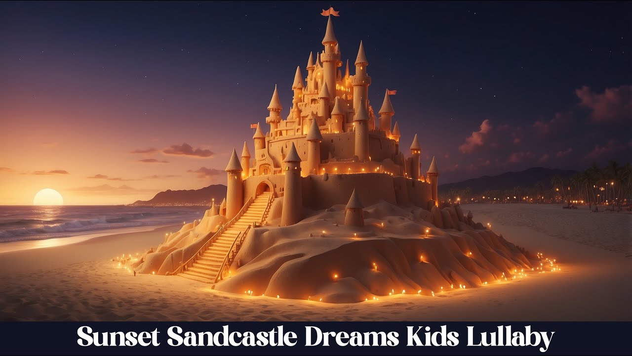 🏖️💤 Sunset Sandcastle Dreams | 16 min beach lullaby for gentle toddler ...