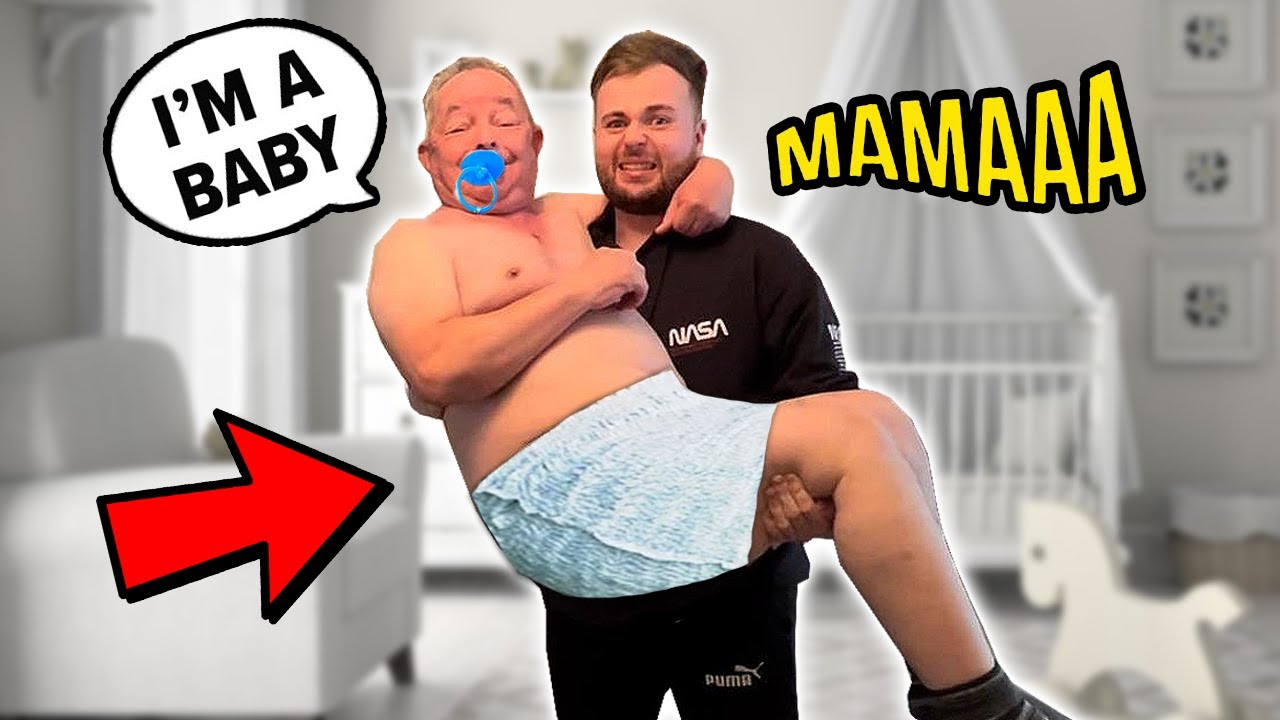 My DAD Becomes a ''BABY'' For The DAY! *HILARIOUS* - YouTube
