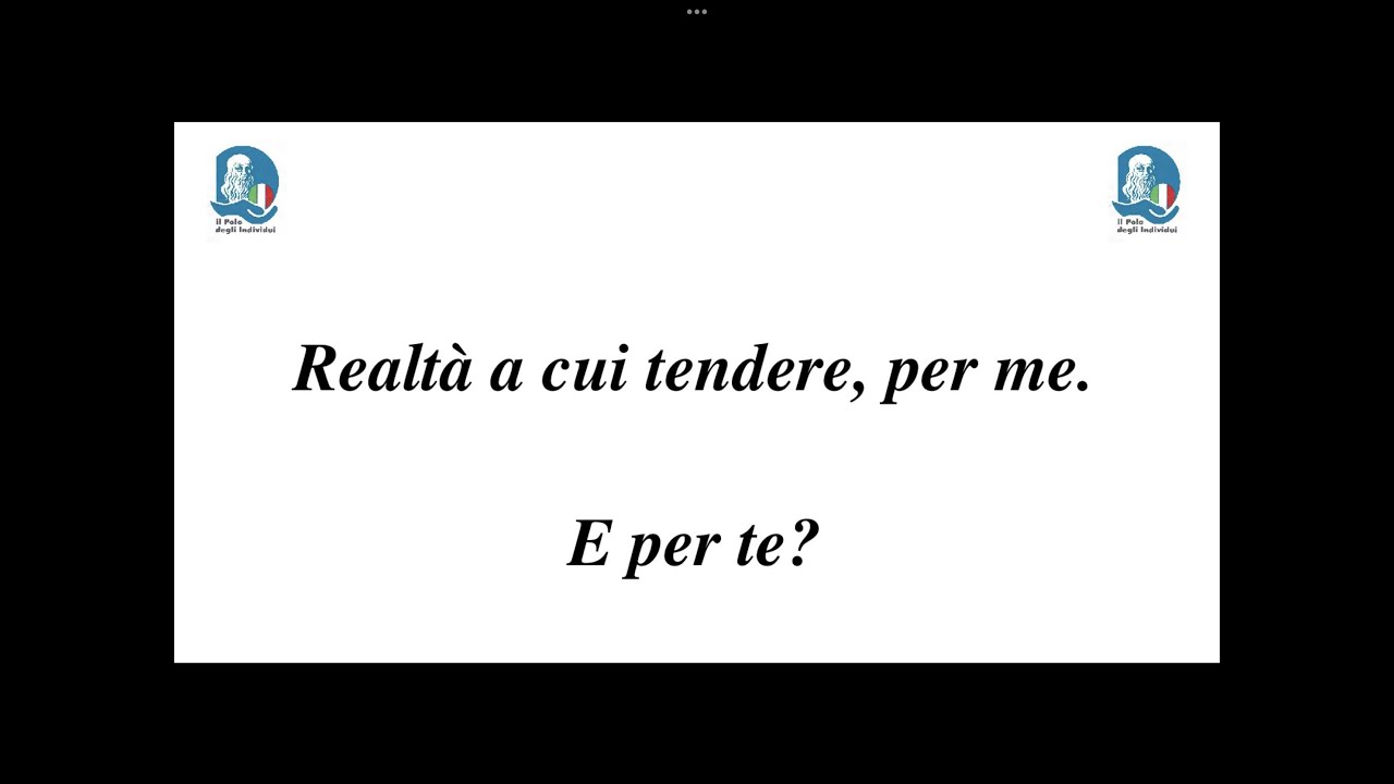 Realtà a cui tendere, per me. E per te? - YouTube