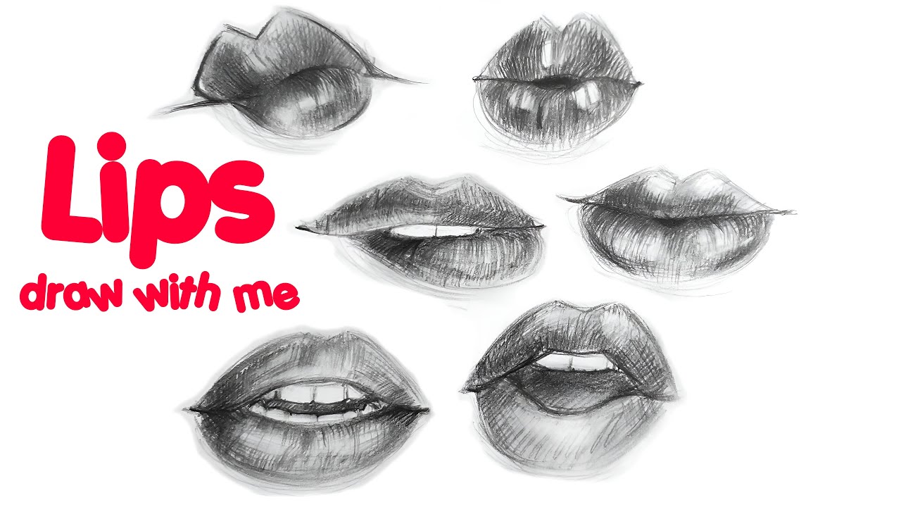 Lips Drawing and Shading Step by Step | How to draw lips/mouth easy ...