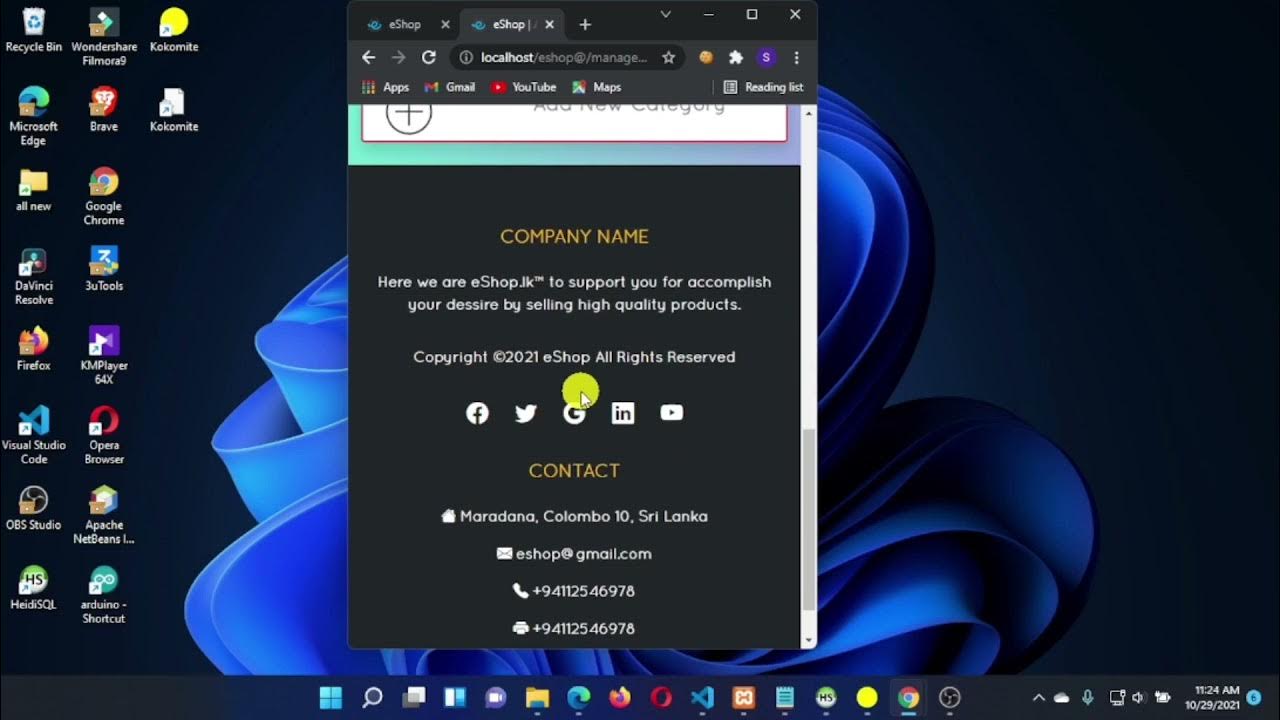 Design a responsive manage products page in admin panel and program the product blocking process ...