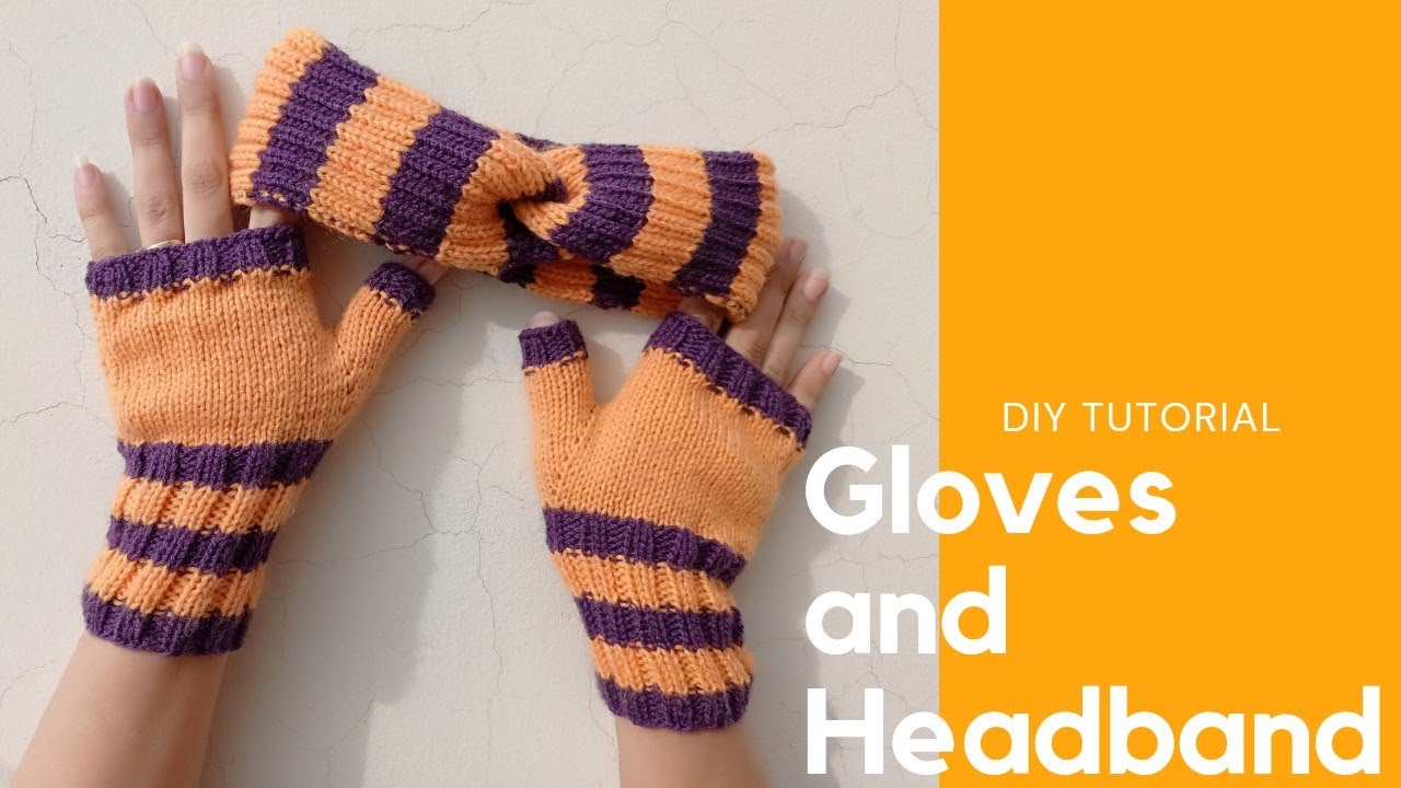 Two color fingerless gloves for ladies | Easy gloves knitting tutorial ...