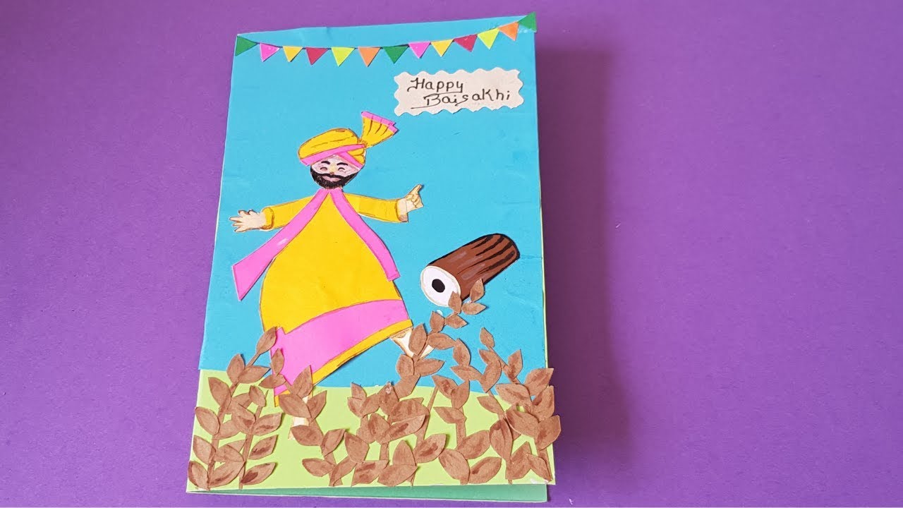 DIY | Greeting Card I How To Make Card For Baisakhi - YouTube